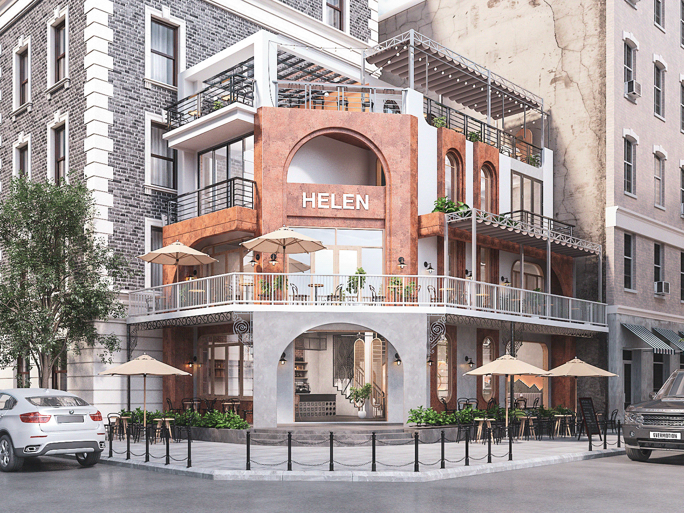Thiết kế quán trà cafe HELEN phong cách ngọt ngào tại Hà Nội